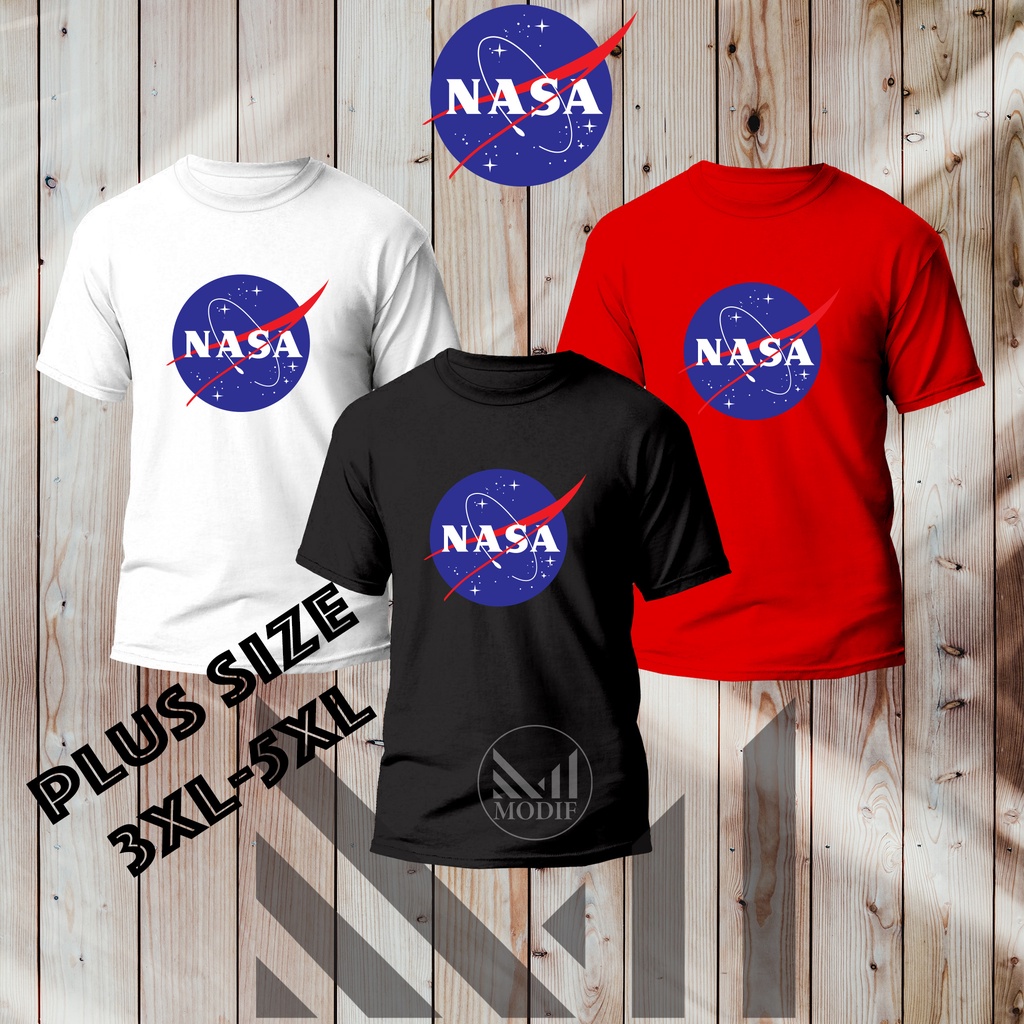 BIG SIZE Nasa BIG Logo Round Neck T-Shirt "100% Premium Fabric Unisex ...