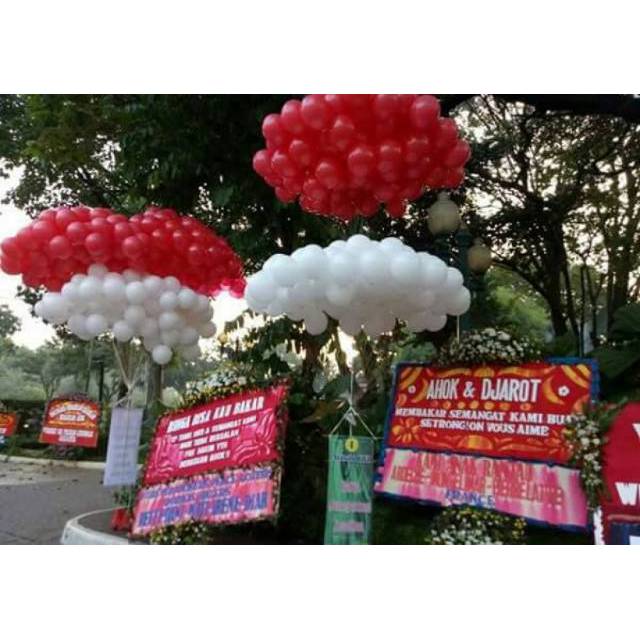 PUTIH MERAH Plain Red And White Rubber Balloons 17 Agustus HUT RI ...