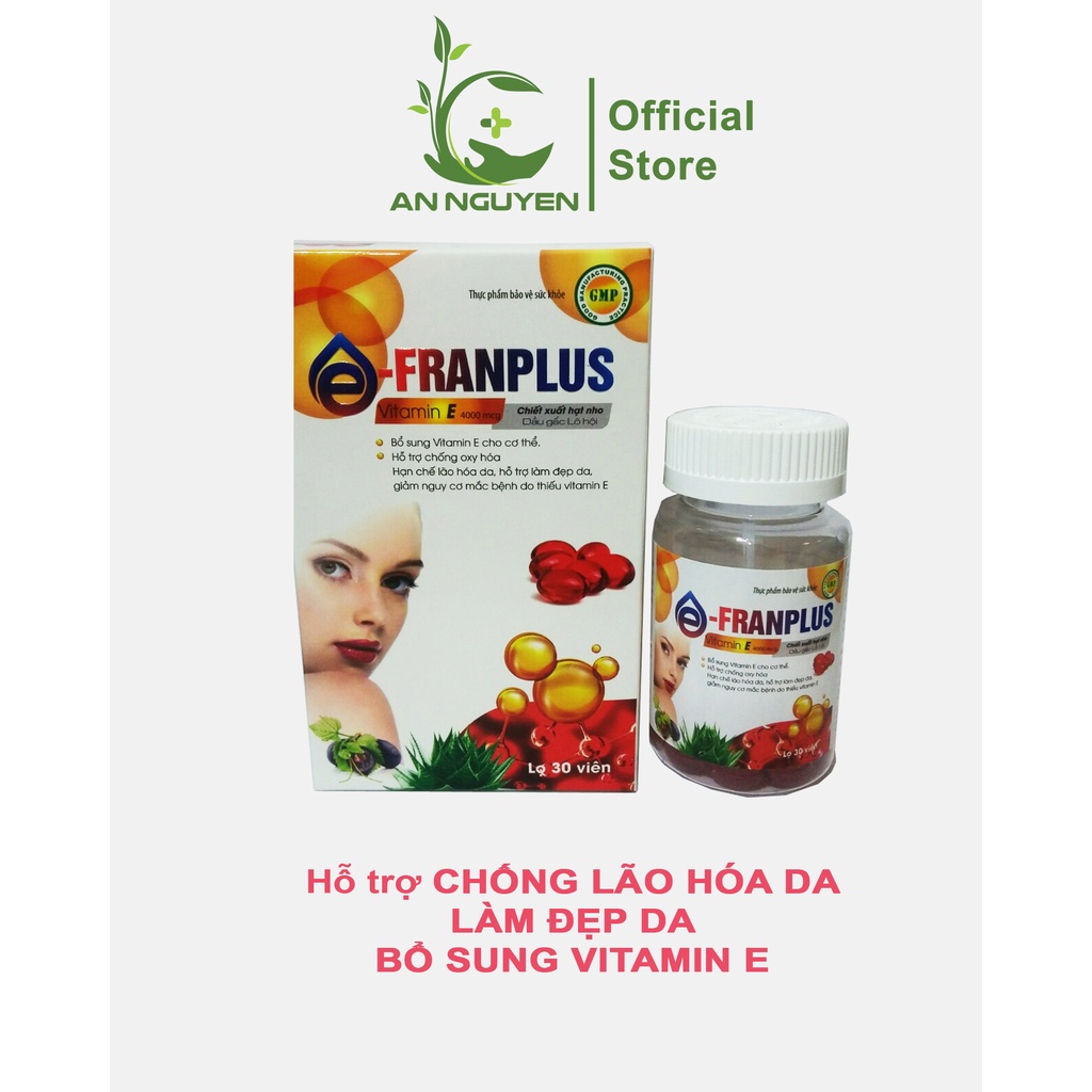 Franplus Vitamin E Red Skin Beauty Pills 4000mcg box of 30 pills ...