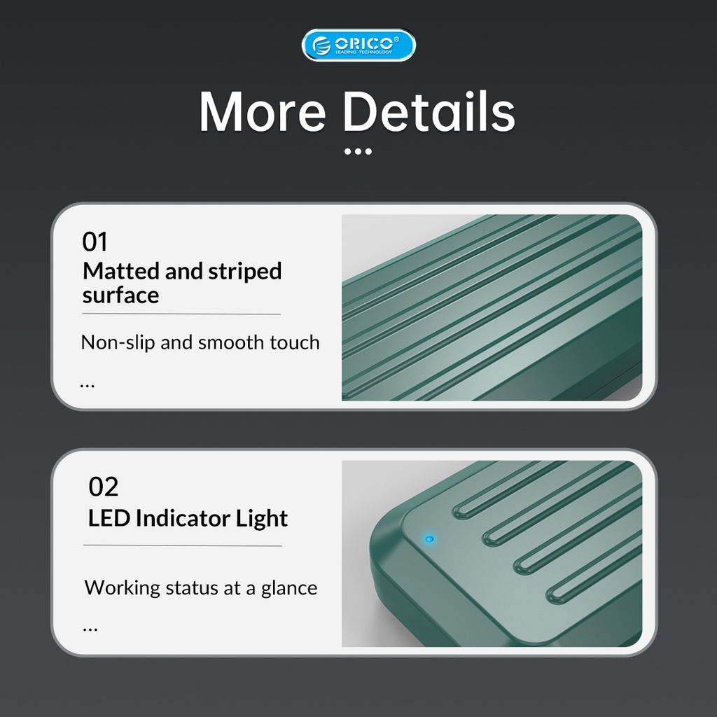 ORICO M2 SSD Case 10Gbps NVMe PCIe SSD Enclosure USB Type C M.2 NVMe ...