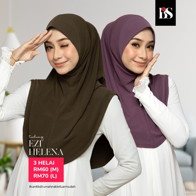 🔥ON SALE🔥 EZI HELENA -Tudung sauk moss crepe (L) | Shopee Malaysia
