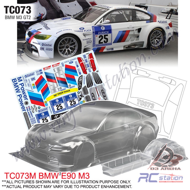 Team C Body Shell 1/10 Clear Body TC073 BMW E90 M3 GT2 (Width 190mm ...
