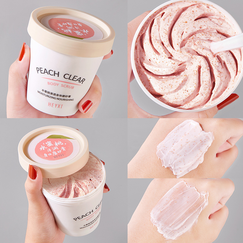 Peach Clear Body Scrub Cream Soft Skin Hydrating Ice Cream Facial Scrub ...