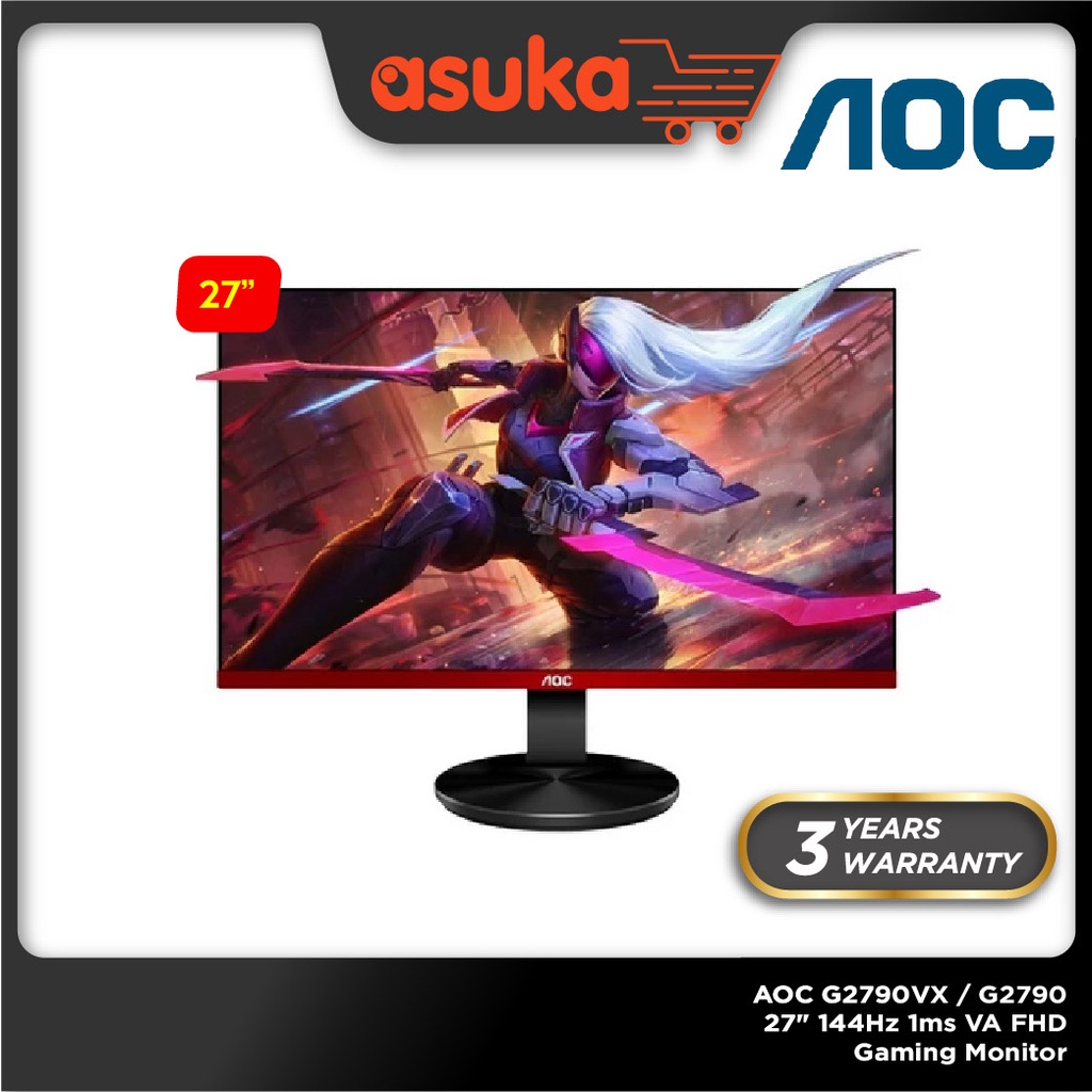 AOC G2790VX / G2790 27" 144Hz 1ms VA FHD Gaming Monitor (HDMI 1.4x1, DP ...