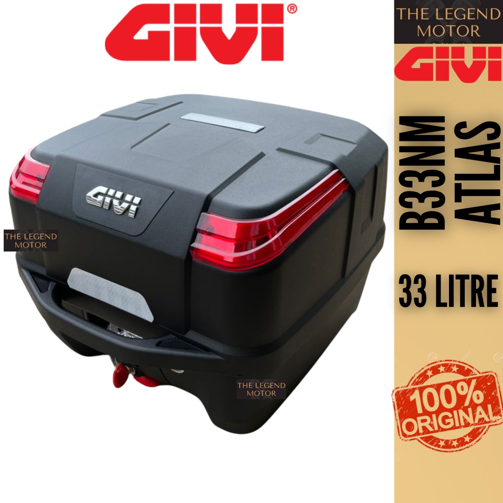 GIVI B33NM B33N2M ATLAS LIMITED EDITION BOX KOTAK MONOLOCK TOP CASE KOTAK BELAKANG REAR 33LITRE ...