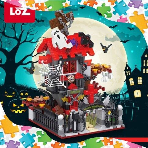 LOZ IDEAS 1251 Mini Block Haunted House Halloween Series Theme Scary ...