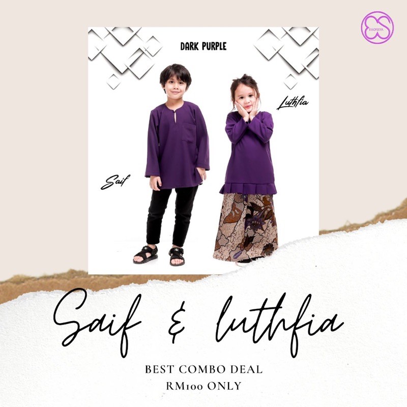 🌷COMBO SET SAIF & LUTHFIA🌷baju sedondon adik beradik se family | Shopee ...