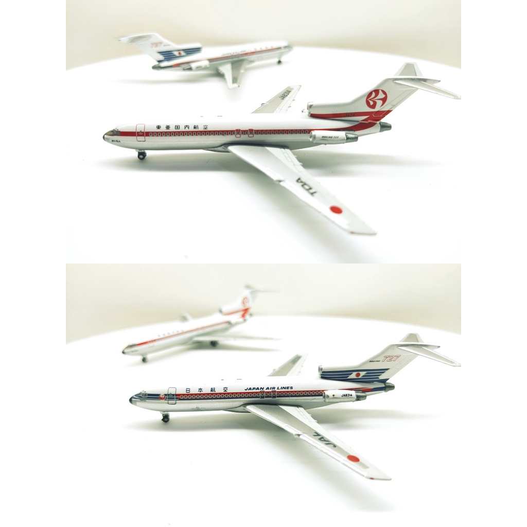 JAL 1/400 Japanese airliner Boeing 727-100 civil aviation model double ...