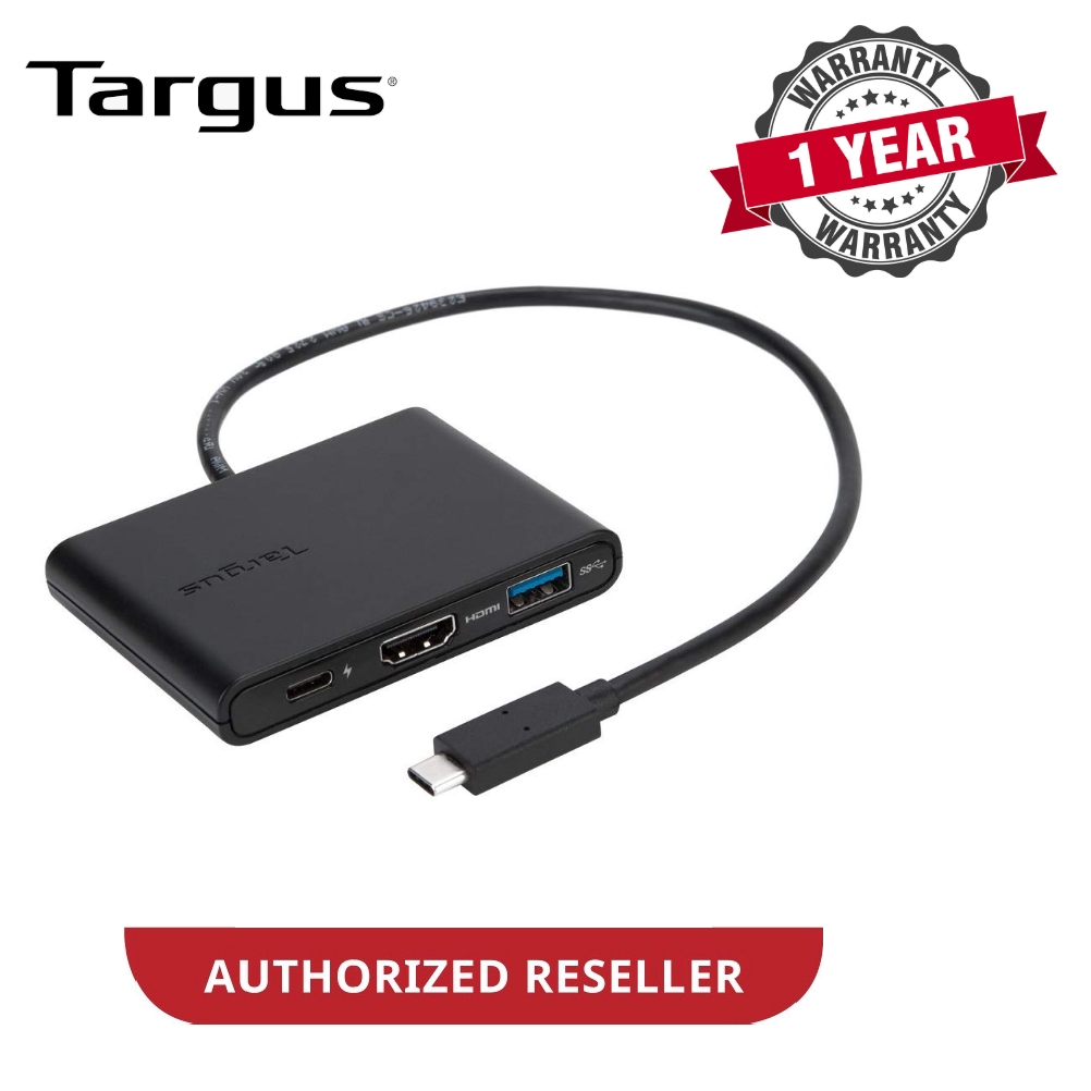 Targus USB-C 3-in-1 Multiport Video Adapter (Black) USB-C (ACA929 ...