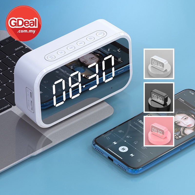 GDeal Bluetooth Speaker Alarm Clock LED Electronic Clock Temperature ...