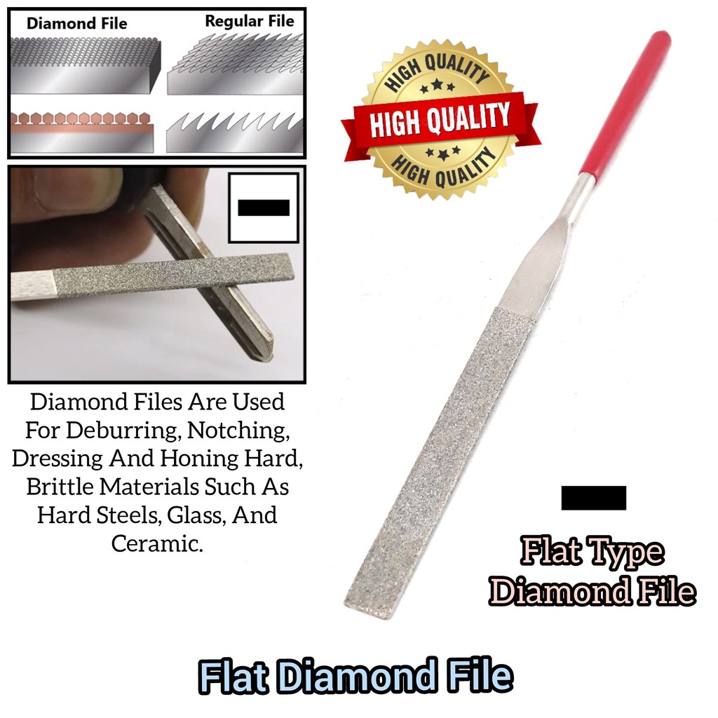 18cm Sharp Synthetic Flat Diamond File For Handcraft Usage | Shopee ...