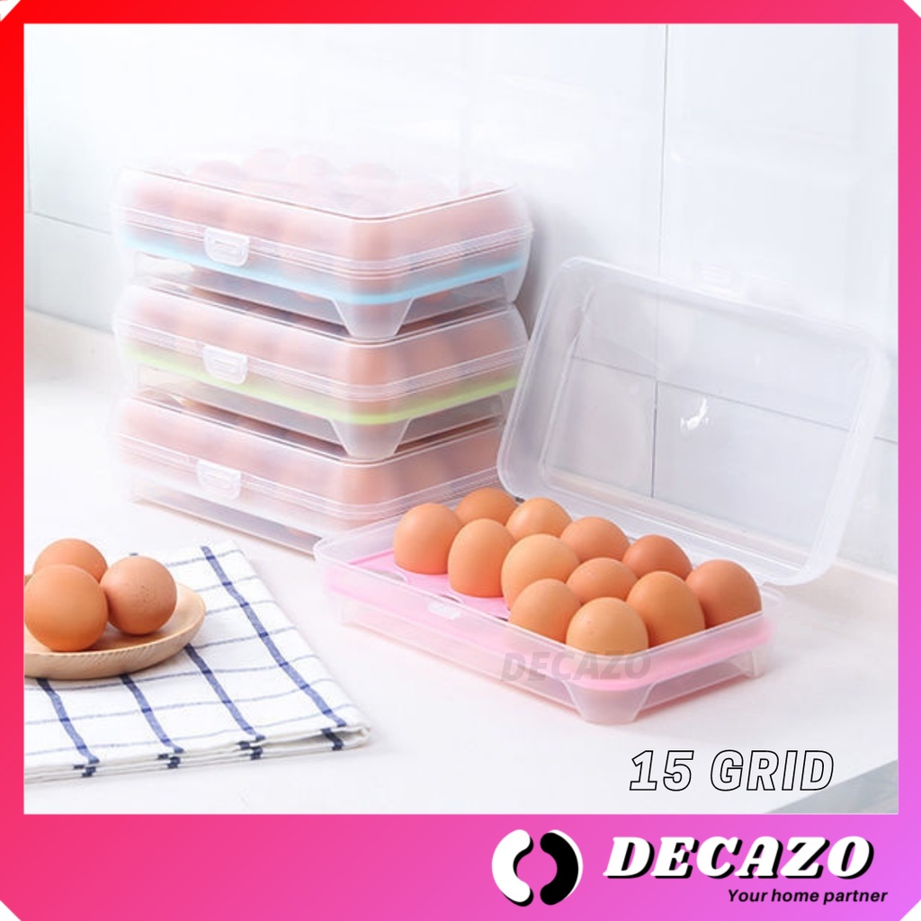 15 Grid Eggs Container Refrigerator Eggs Storage Box 15 Kitchen Eggs ...