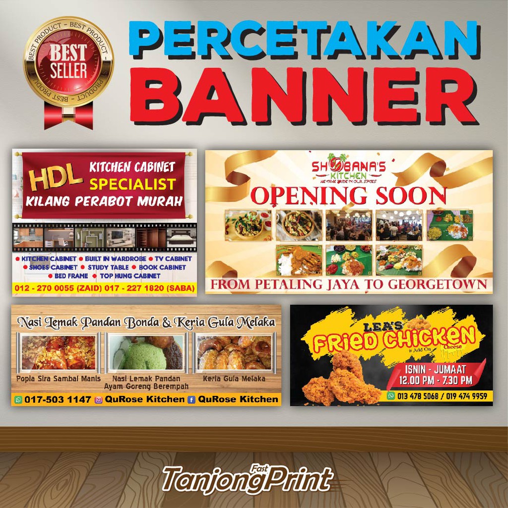 [Rope + Eyelet 4 Corner] Banner Majlis | Banner Iklan | Banner Produk | Banner Murah | Banner ...