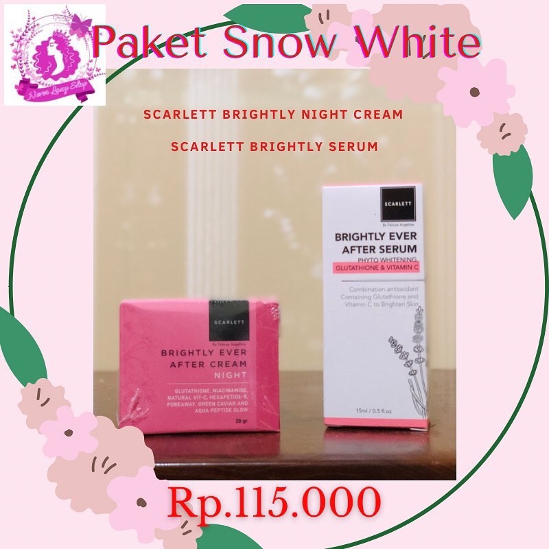 Snow WHITE PACKAGE - Scarlett Brightly Serum & Night Cream | Shopee ...