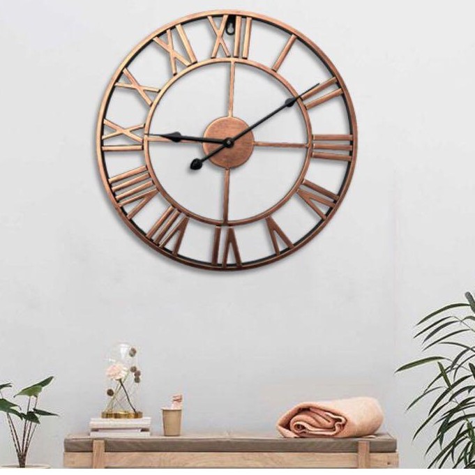 Roman Gold 40cm Wall Clocks Decorations Minimalist Iron Clock Vintage ...