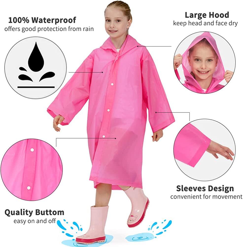 Children Raincoat Outdoor Waterproof Raincoat EVA Frosted Rain Coat Men ...