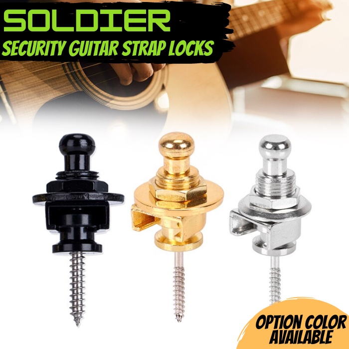 Soldier Security Guitar Strap Lock - Straplock Button for all Acoustic ...