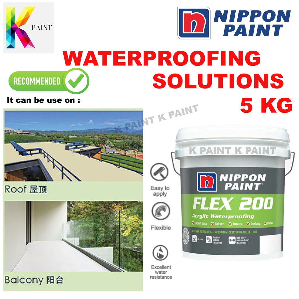 5KG NIPPON Paint FLEX 200 Arcylic Waterproofing | Shopee Malaysia