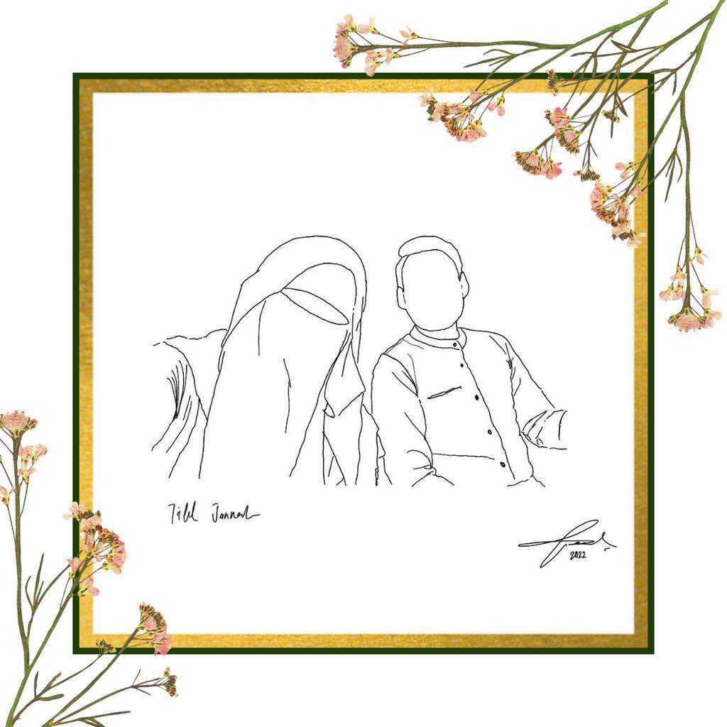 Digital Art_portrait faceless_Outline sahaja - Lukisan digital murah ...