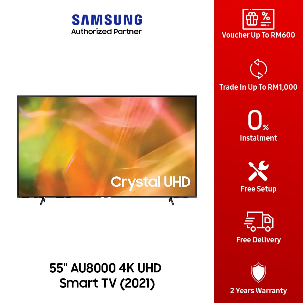 [Clearance Sales] Samsung 55 lnch LED (UA55AU8000) 4K UHD Smart TV with Dynamic Crystal Color ...