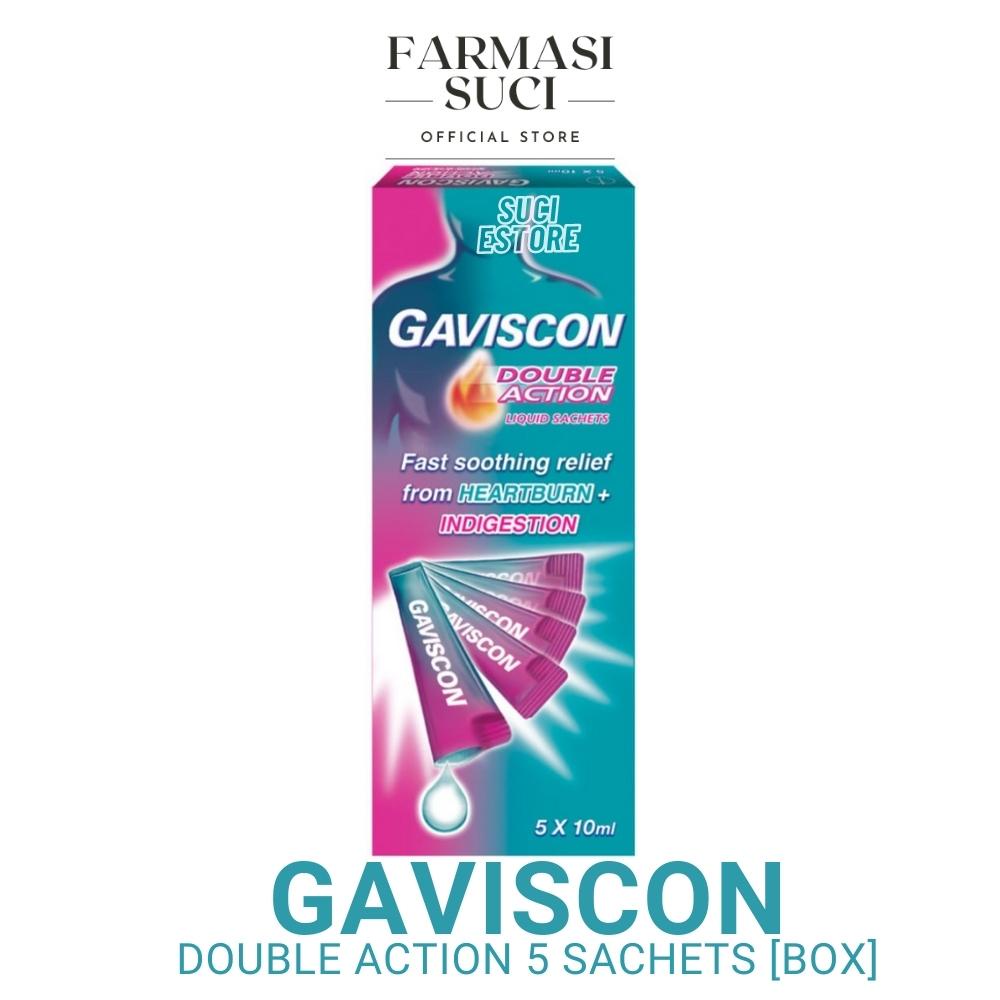 Gaviscon Double Action Liquid Sachet (10ml) x 5 sachets [BOX] | Shopee ...