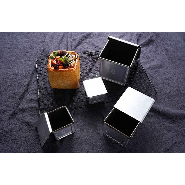 Non-Stick Aluminium bread mold Square Shape Toast Box Bread Loaf with ...