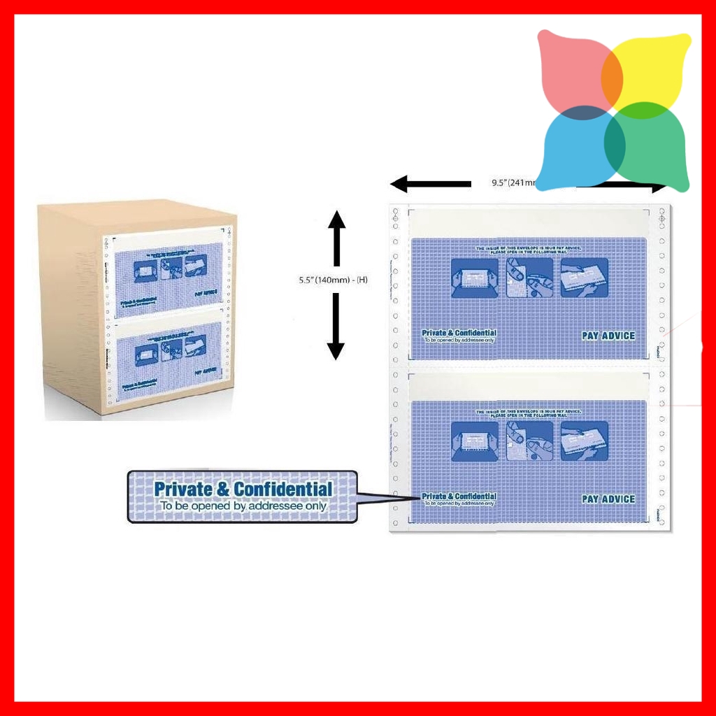Computer Form NCR 9.5 X 11'' 3PLY 2UP Payslip (500 FANS /BOX) | Shopee ...
