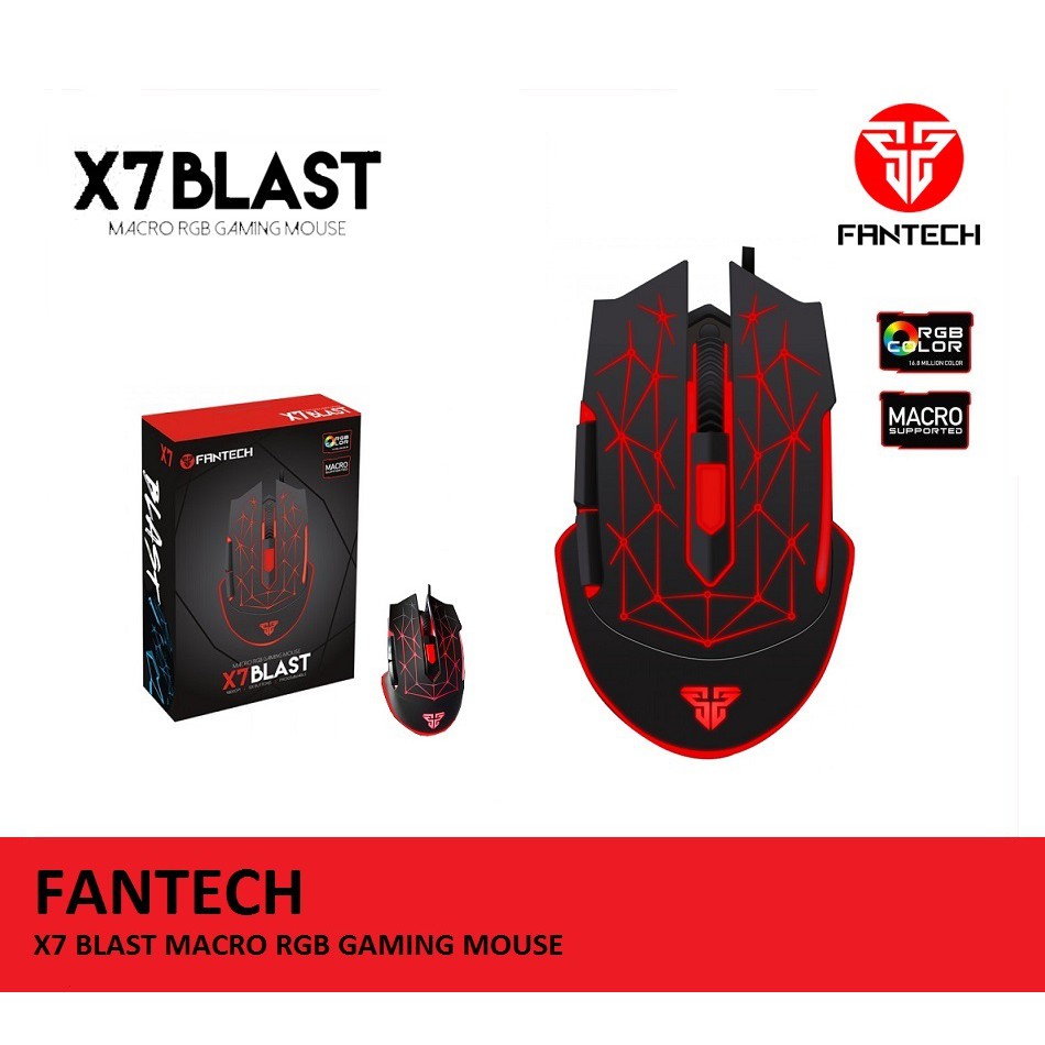 FANTECH X7 BLAST USB MACRO RGB COLOUR GAMING MOUSE ( 4800 DPI ...