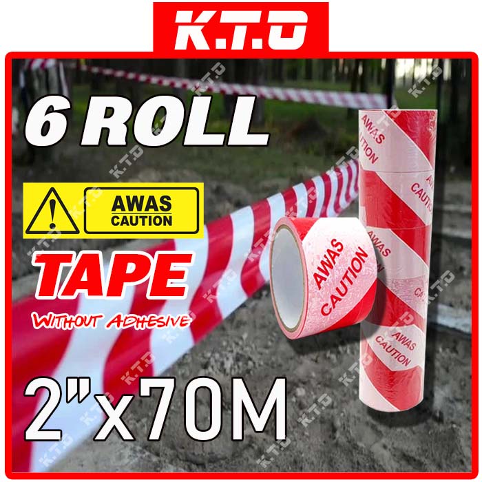 6 Roll Zebra Warning Caution Tape / Awas Tape / Barricade Tape - 2" X ...