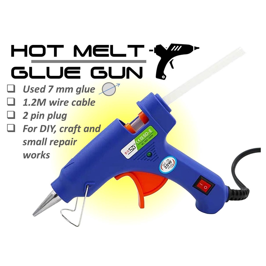 Hot Glue Gun Hot Melt Glue Stick Gun Kit for DIY Crafts Arts Home Quick ...
