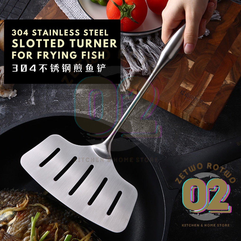 SUS304 Stainless Steel Frying Fish Spatula Slotted Turner creative leak ...