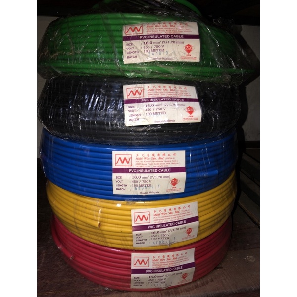 Loose Cut (1 Meter) MULTI 16mm FULL COPPER electric electrical Cable ...