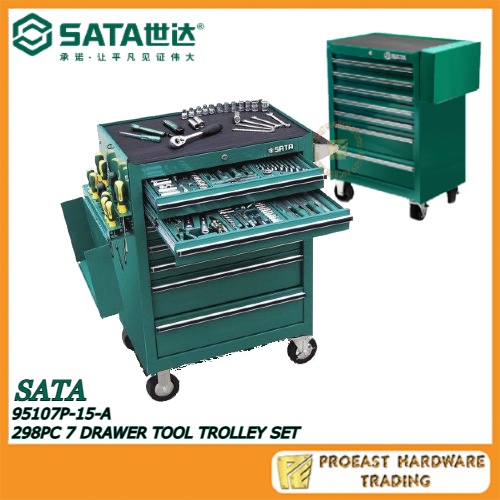 SATA ( 95107P-15-A ) 298pc 7 Drawer Tool Trolley Set | Shopee Malaysia