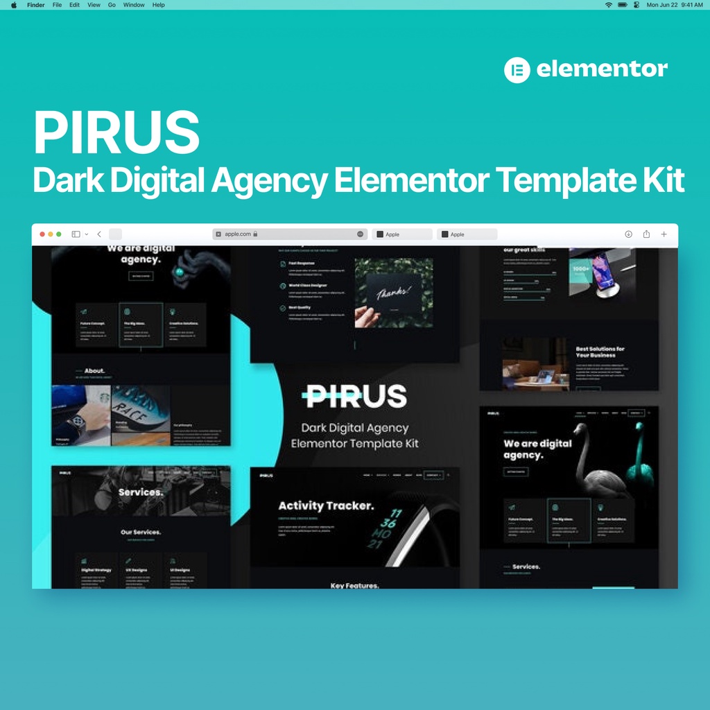 PIRUS – Dark Digital Agency Elementor Template Kit (Themeforest Best Sellers) (Premium) | Shopee ...