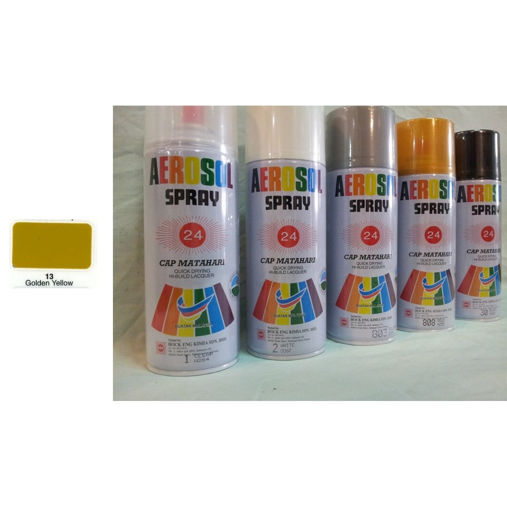 1 can #13 Golden Yellow 400ml SUN24 Aerosol Spray Paint (Standard Color ...