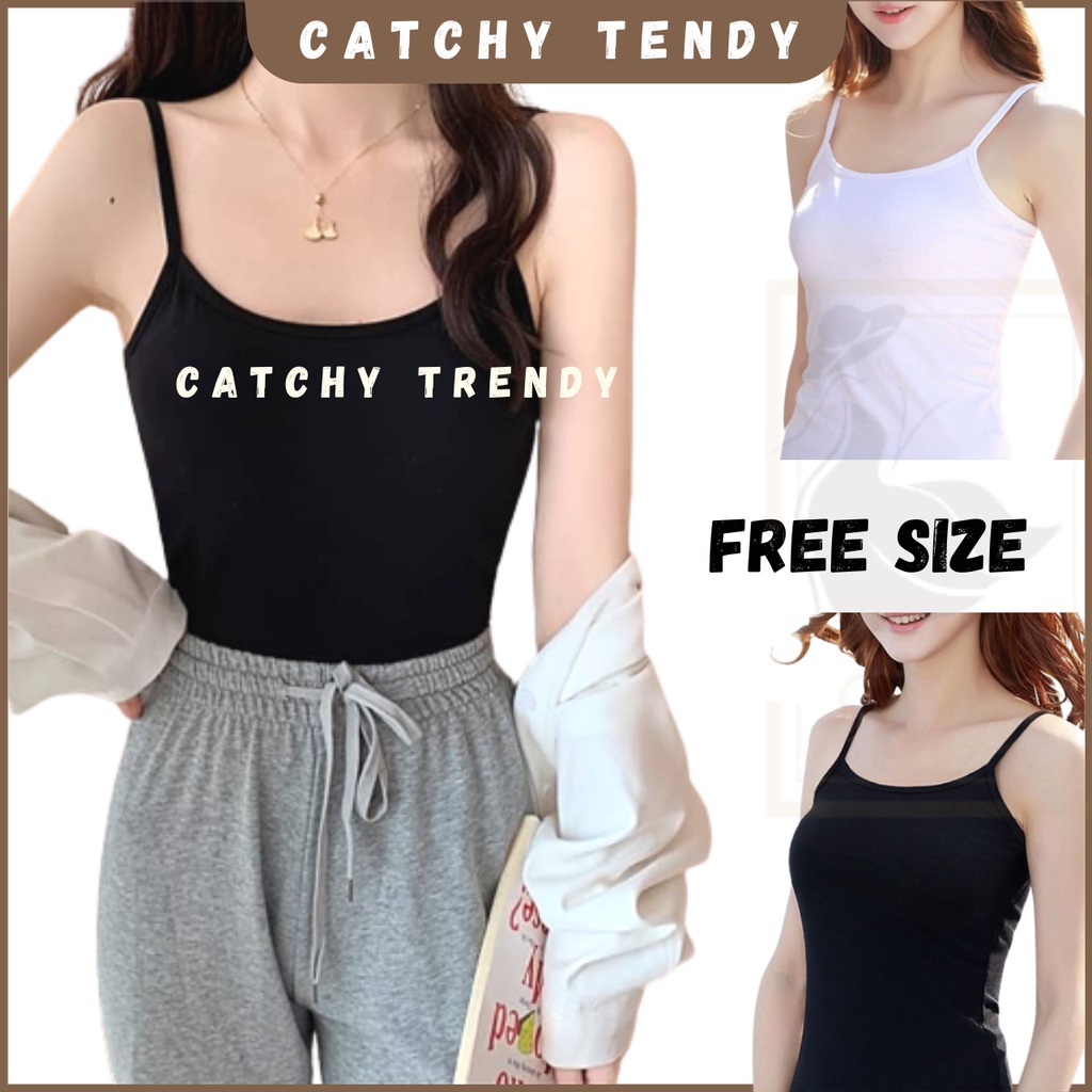 Women Singlet Women Elastic Slim Stripe Strap Tank Top Baju Singlet ...