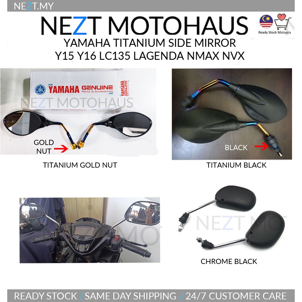 Yamaha Titanium / Chrome Look Side Mirror Cermin Motor Y15 Y16 LC135 ...