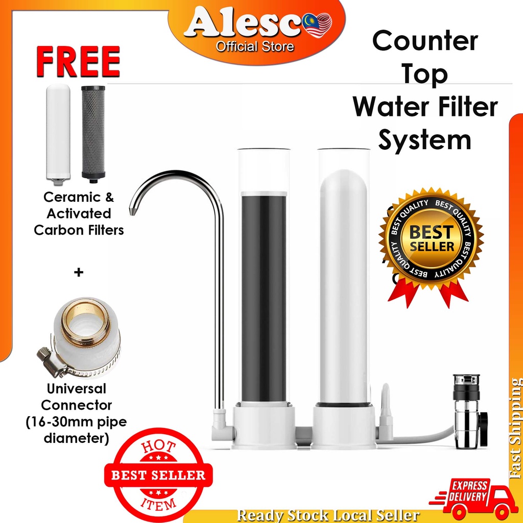 Counter Top Water Filter Purifier Ceramic Activated Carbon Pre-Filter ...