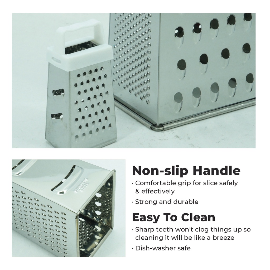HOME PERFECT 8 Inch/Mini Stainless Steel 4 Sides Grater W/Non-Slip ...