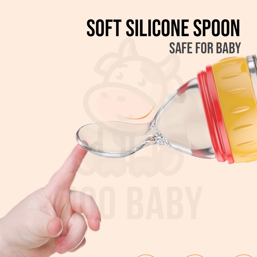 Moo Baby Sudu Baby Squeeze Feeder With Cover Baby Feeding Spoon Feeder ...