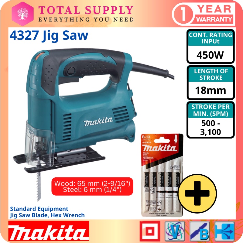 MAKITA 4327 / 4327M JIGSAW JIG SAW 450W 60MM 65MM | Shopee Malaysia
