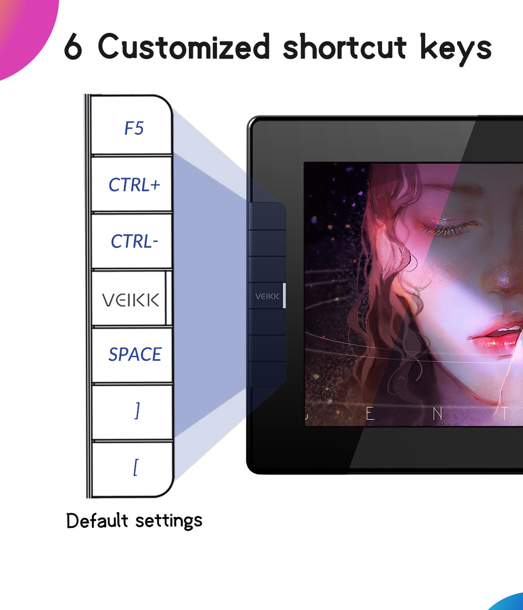 VEIKK VK1200V2 Drawing Tablet Pen display 11.6 inch 8192 Level Drawing ...
