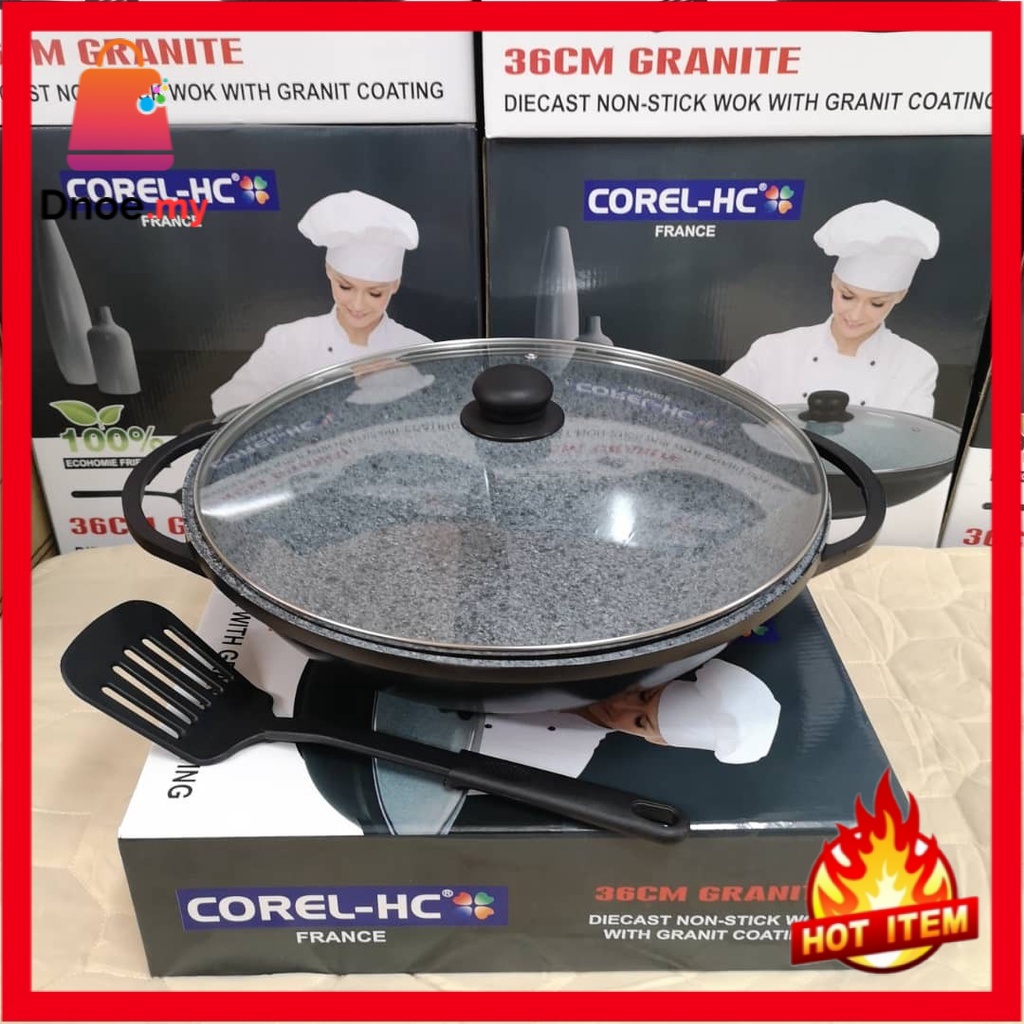 [🔥SALES🔥] GRANITE WOK COREL HC FRANCE 36CM Non stick wok KUALI BATU ...