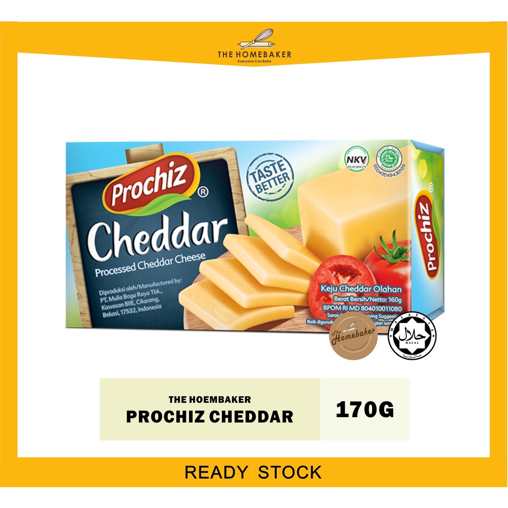 Prochiz Cheddar Cheese 170g / Cheese Block / Keju Cheese / Halal ...