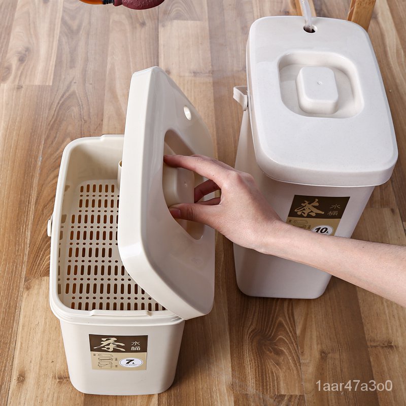 🔥 Trash & Recycling Bins Water Holding Bucket Tea Residue Barrel Tea ...