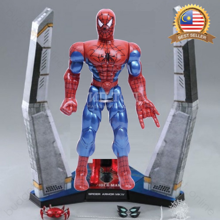 Superhero Spiderman Action Figure Toy Robot with Music Light 43cm ...