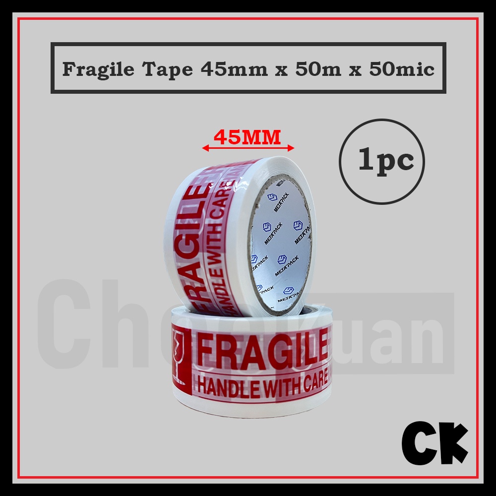 FRAGILE OPP TAPE 48MM 45MM (50 METER) (1 PC) [FT01] | Shopee Malaysia
