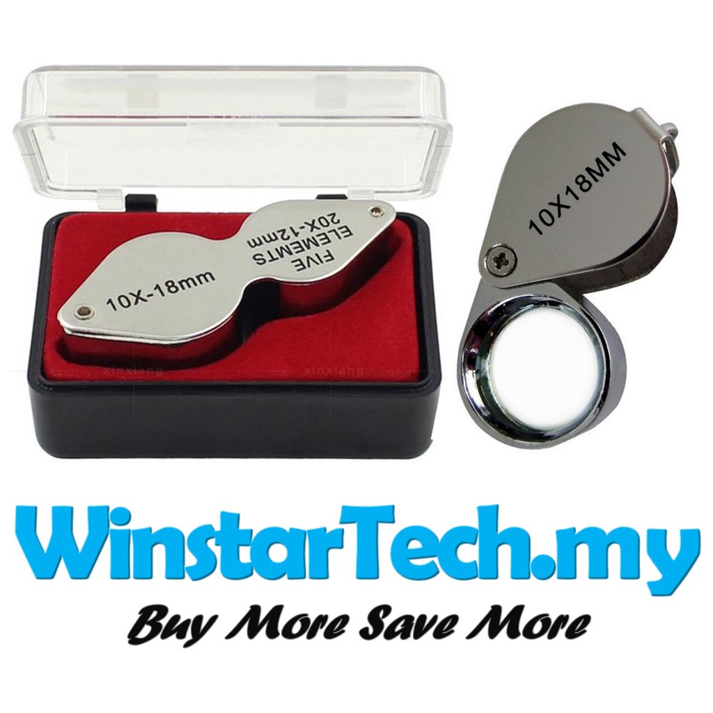 10x-18mm & 20x-12mm Dual Jewelers Glass Eye Loupe Magnifying Gem ...