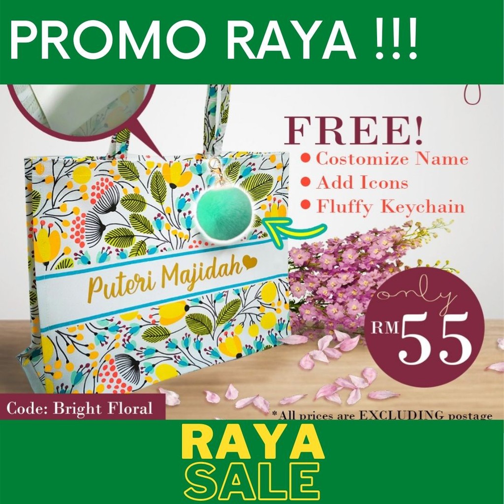 [𝐏𝐑𝐎𝐌𝐎 𝐑𝐀𝐘𝐀] De' Fleurs Special Design Bright Floral Premium Tote bag ...