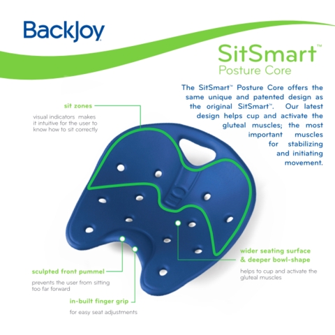 Backjoy Sitsmart Posture Core (Grey Onyx / Aegean Blue) | Shopee Malaysia